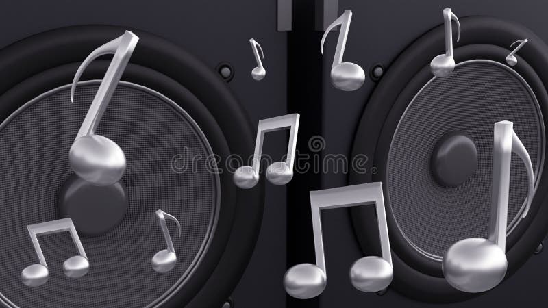 Some of the Music Notes are Flowing Out of the Speaker in a Stream ...