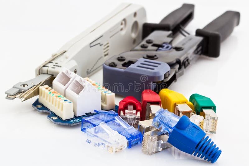 Some Networking Accessories Stock Photo - Image of crimp, splicer: 20425130