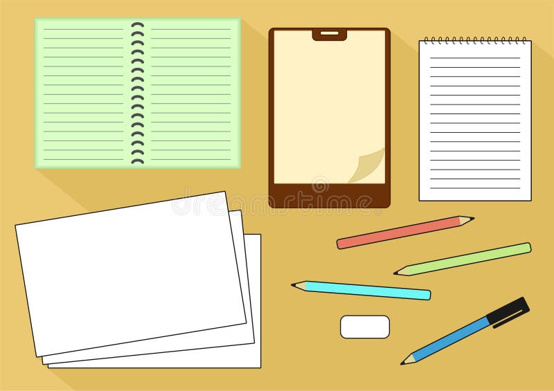 Some Notes on the Table stock vector. Illustration of simple - 126687986