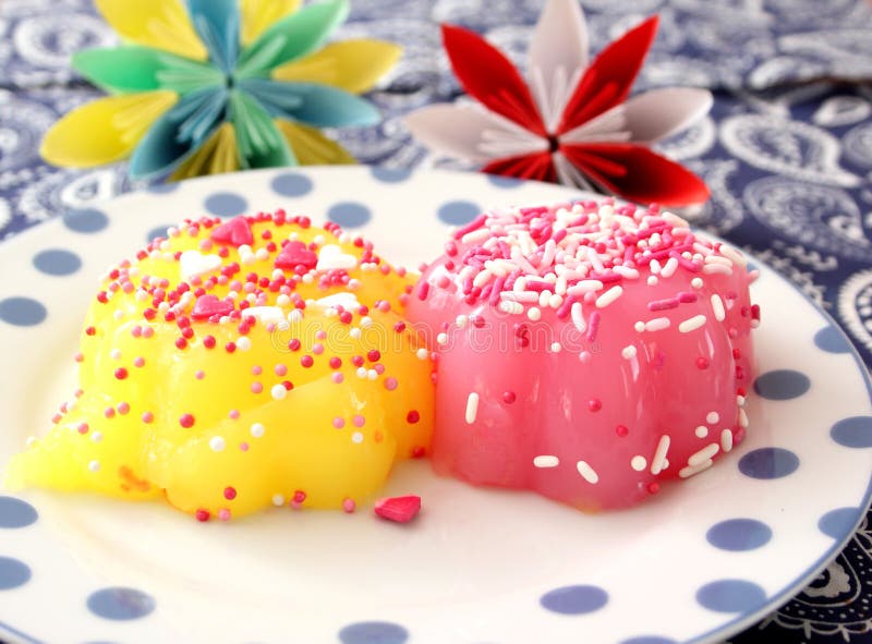 Pink and yellow pudding stock image. Image of food, sweet - 112508587