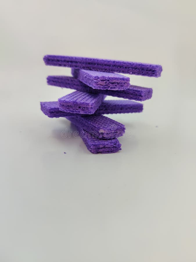 Some Purple Vanilla Wafers on a White Background Stock Image - Image of ...