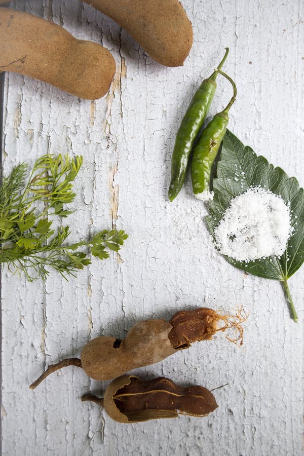 Some Raw Tamarind with Tamarind Leaf Stock Photo - Image of imli ...