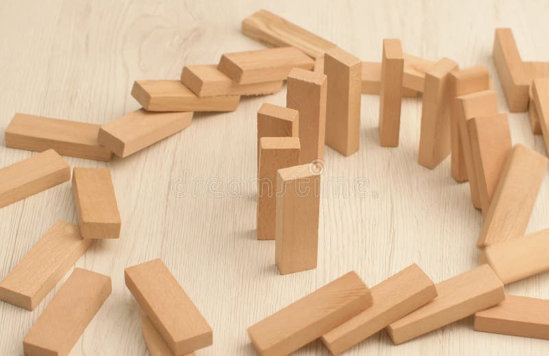 Some Row of Wooden Domino Falling Down Stock Photo - Image of multiple ...