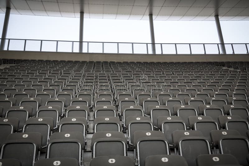 Some Rows of Gray Stadium Seats Stock Photo - Image of abstract, chair ...