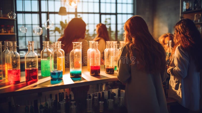 Science Students in a Classroom Stock Illustration - Illustration of ...