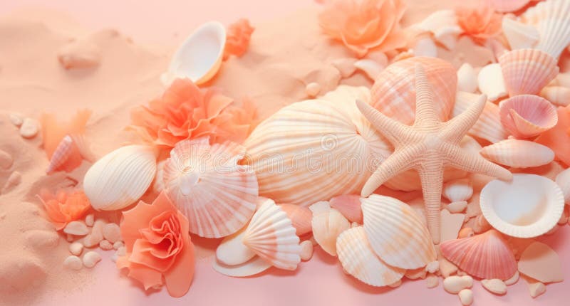 Some Sea Shells are All in the Same Color Stock Illustration ...