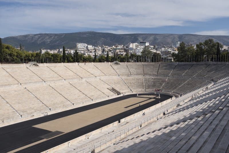 Ancient Panathenaic Stadium in Athens, Greece Stock Photo - Image of ...