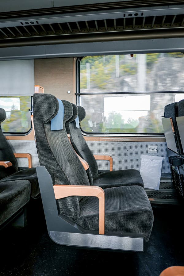 Some Seats Inside a Train Car with Windows Stock Image - Image of seat ...