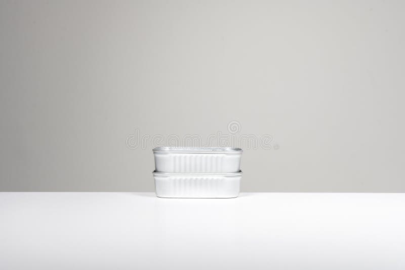 A Simple Rectangular Shaped Metal Canning Tin on a Smooth Stock Image ...