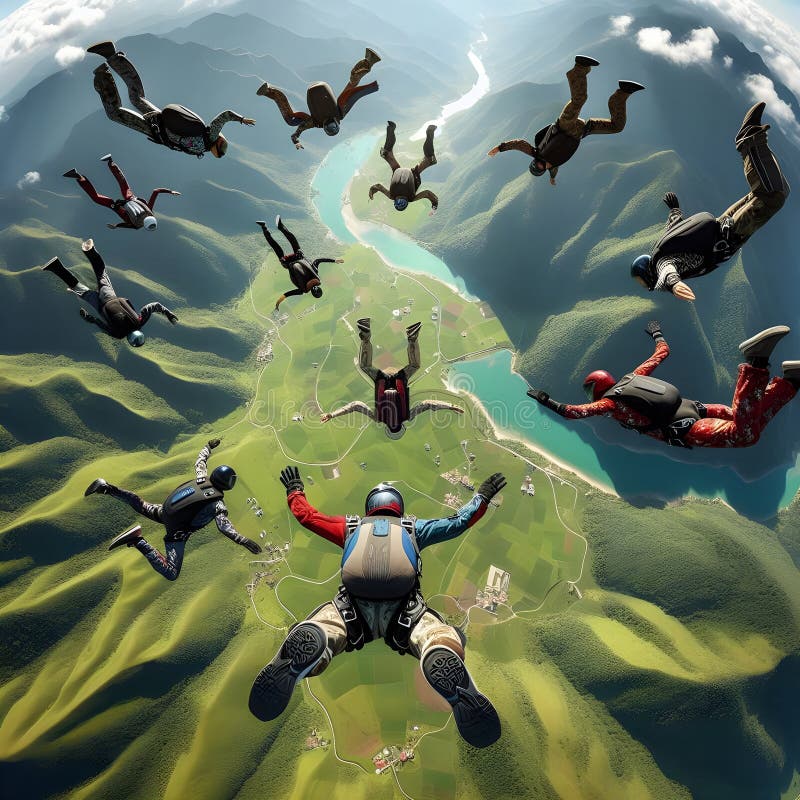 Some of Skydiving Makes a Safe Way for Landing Stock Photo - Image of ...