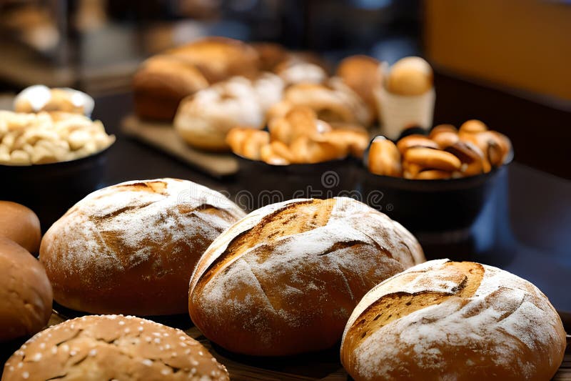 Some Sourdough Bread at the Served at the Table Stock Illustration ...