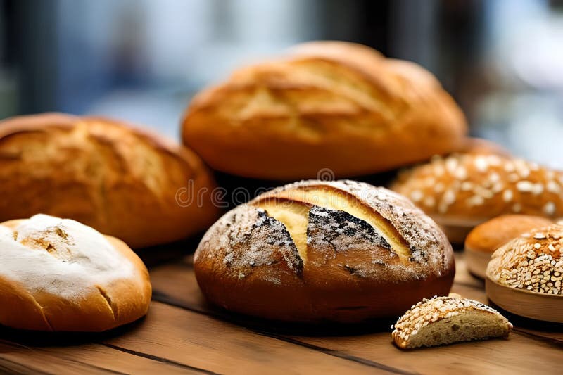 Some Sourdough Bread at the Served at the Table Stock Photo - Image of ...