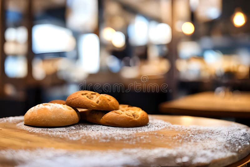 Some Sourdough Bread at the Served at the Table Stock Illustration ...