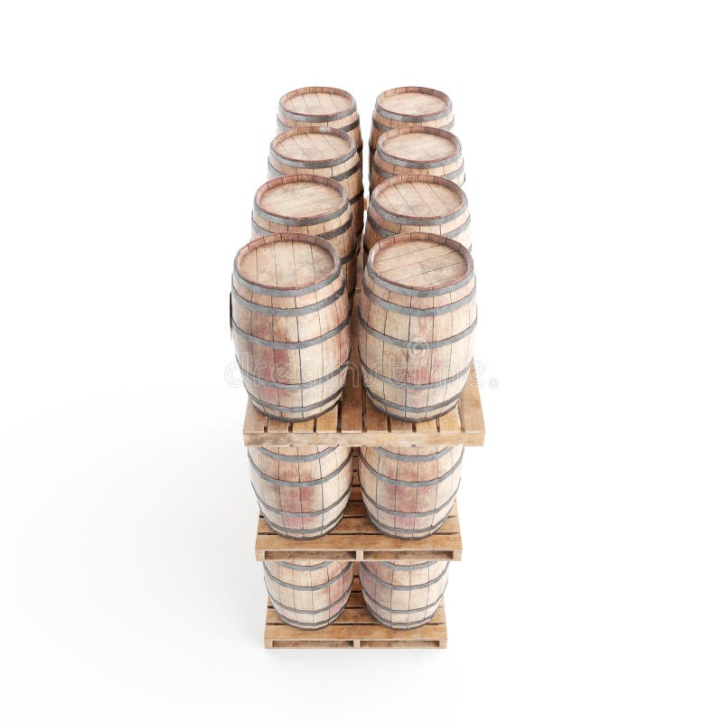 Stacked Barrels Isolated on White Stock Photo - Image of equipment ...