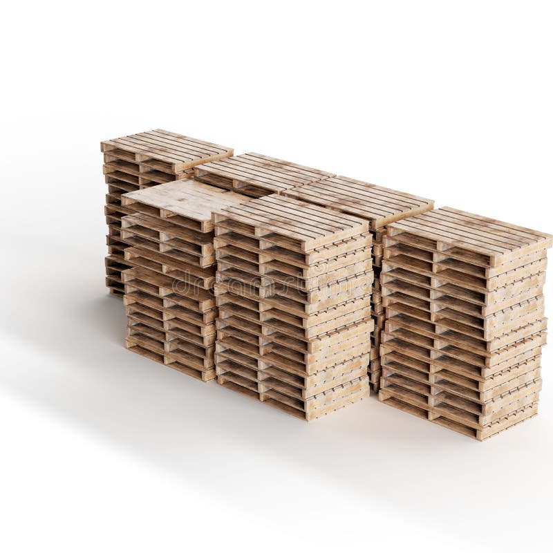 Stacked Wooden Tile Modules Isolated on White Stock Illustration ...