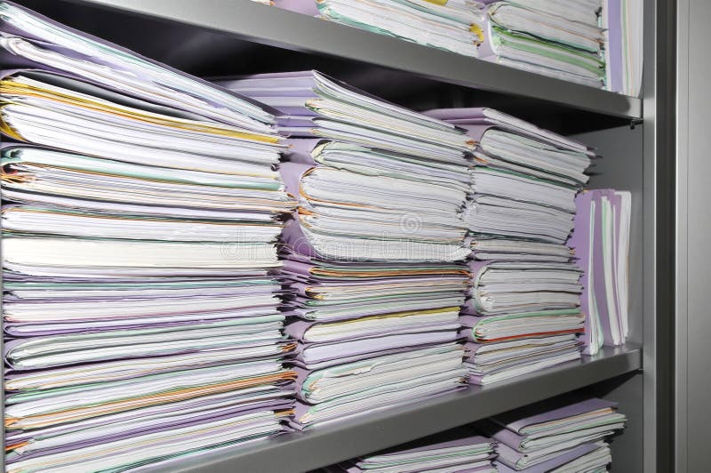 Some Stacks of Paper Folders Stock Image - Image of office, white: 23931921