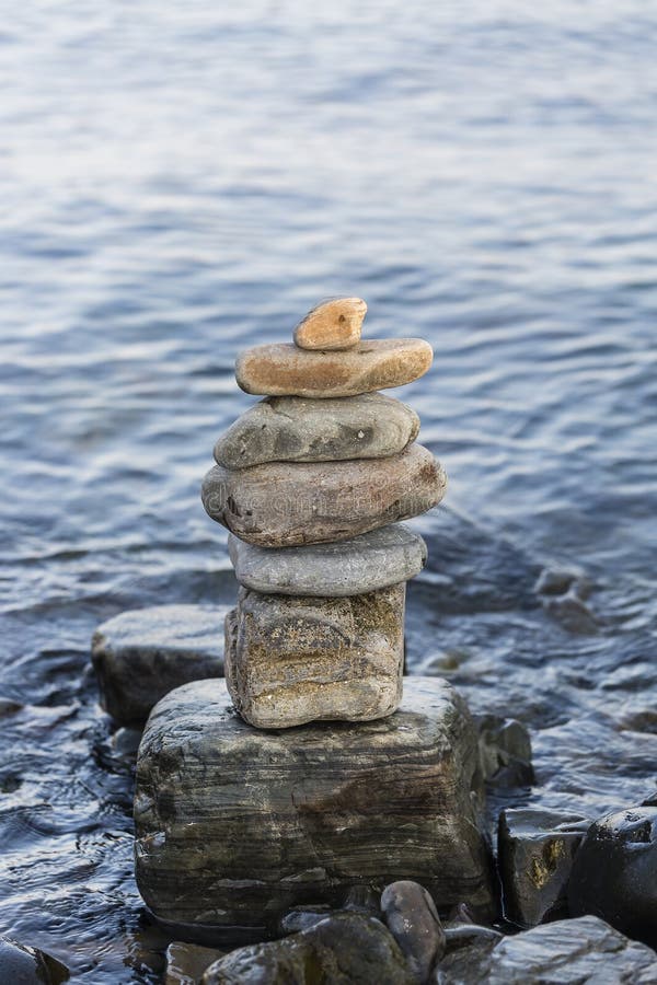Some Stones on Each Other with Sea Stock Photo - Image of beach, pebble ...