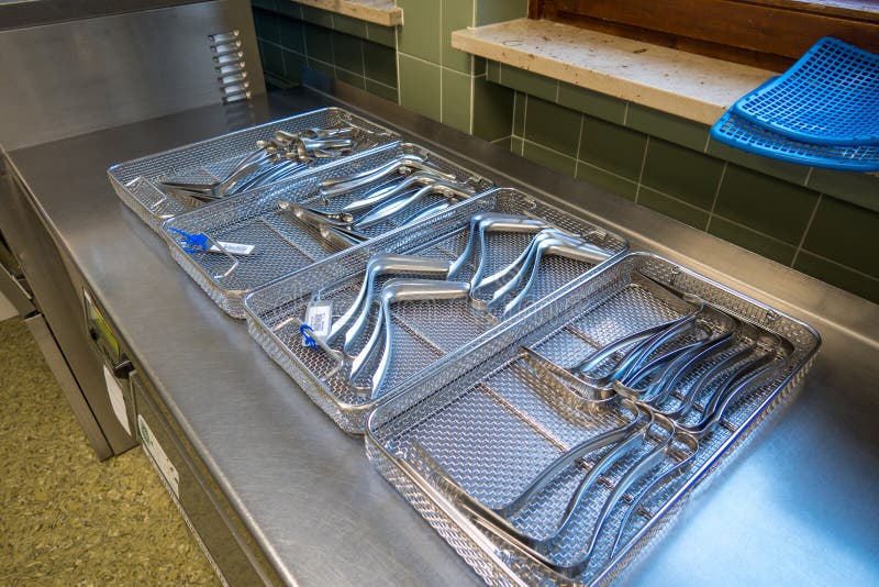 Some Titanium Plates and Instrument for Ankle Surgery are Placed on an ...
