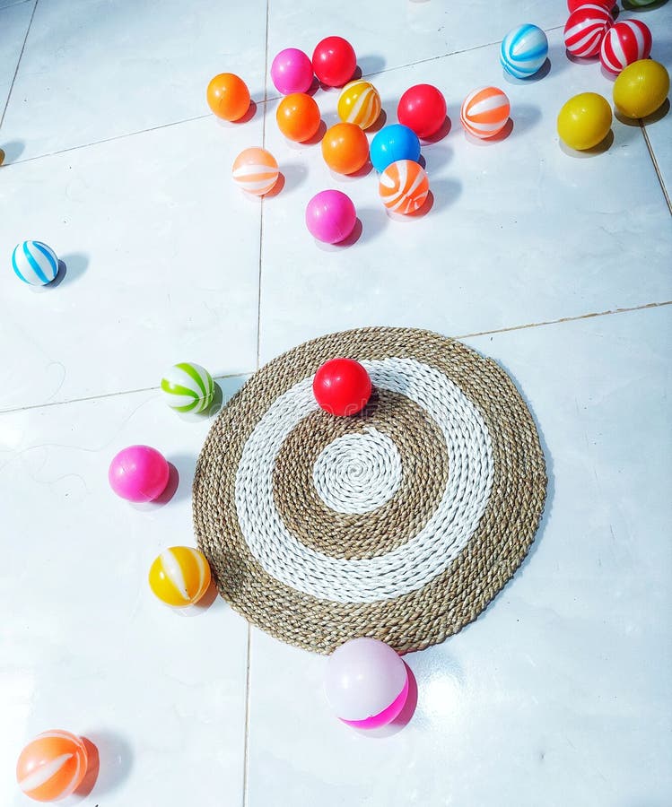 Some Toy Balls Scattered on the Floor Stock Image - Image of floor ...