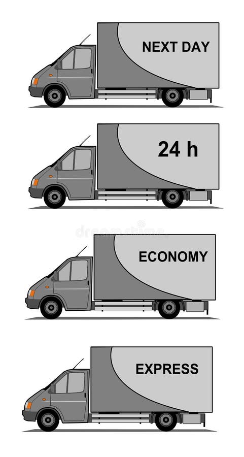 Delivery Car Isolated on White Stock Illustration - Illustration of ...