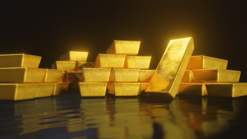 Some typical gold ingot stock illustration. Illustration of financial ...