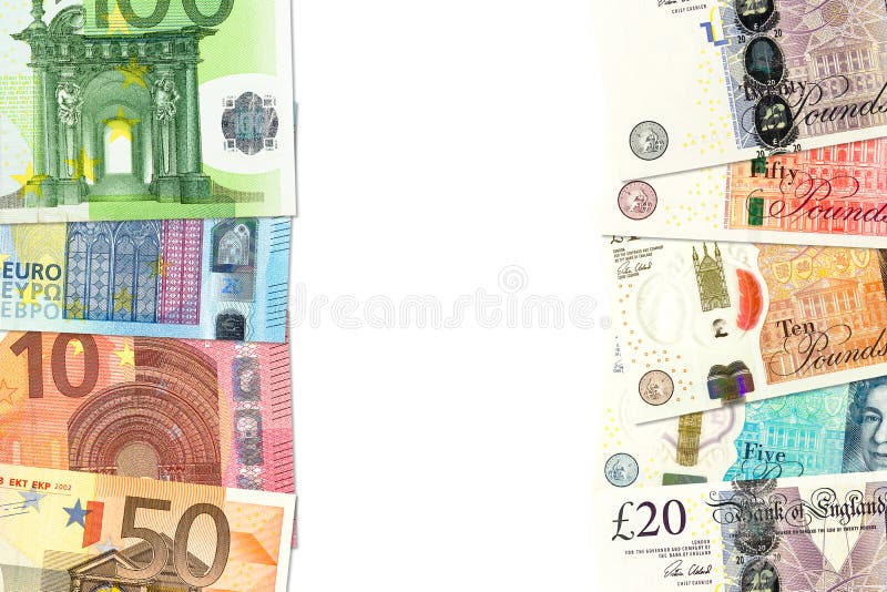 Some Uk Pound Sterling Banknotes and Euro Banknotes Indicating ...