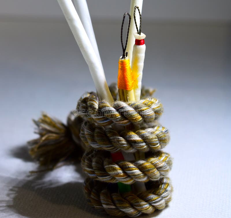 Pen Stand Alike Fibre Made Objects Photograph Stock Image - Image of ...