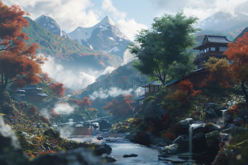 Some Very Pretty Mountains with Some Trees and Clouds in the Background ...