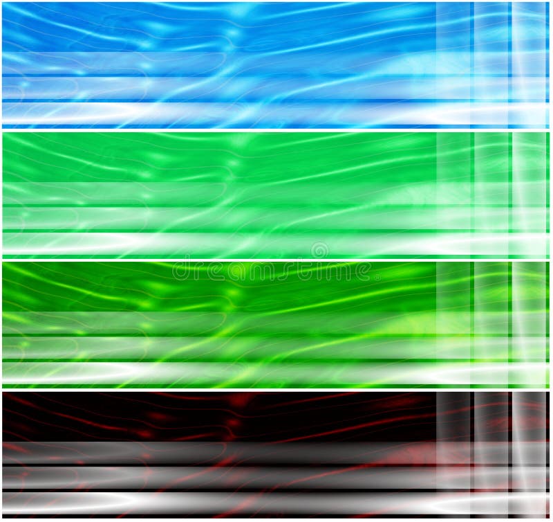 Some Watery Headers - Set stock illustration. Illustration of glassy ...