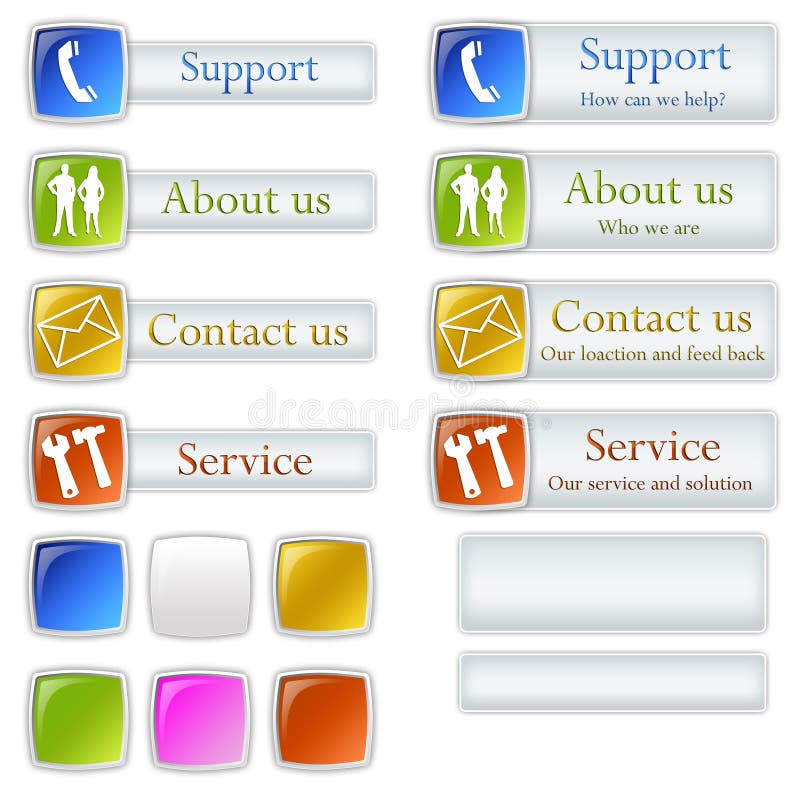 Support High-detailed Modern Buttons. Stock Vector - Illustration of ...