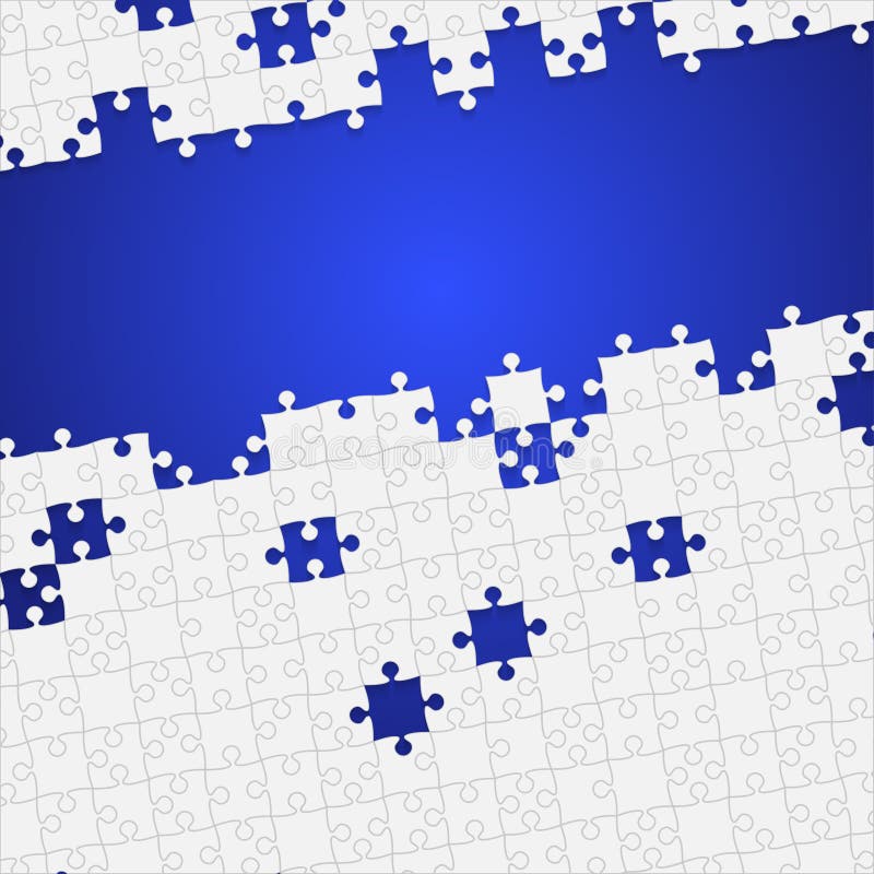 Some White Puzzles Pieces Blue - Vector Jigsaw Stock Vector ...