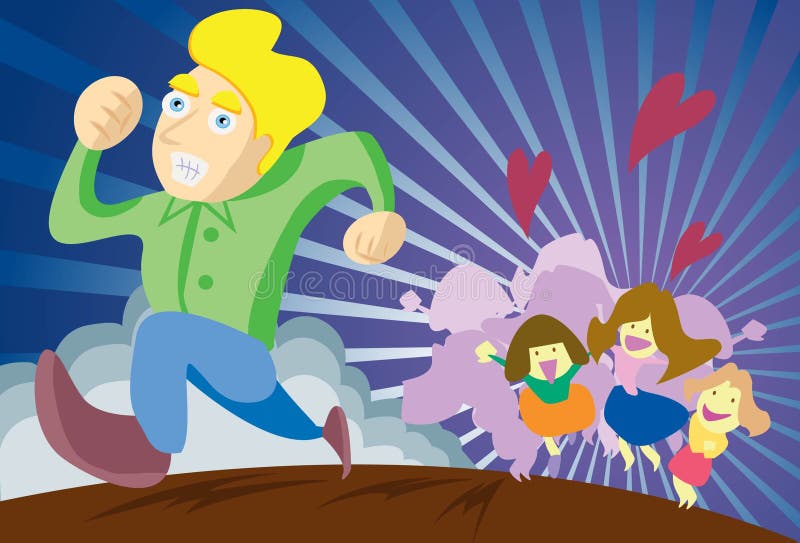 Man Love Chasing Woman Stock Illustrations – 55 Man Love Chasing Woman ...