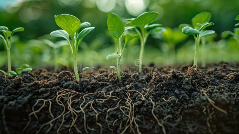 Young Plants Growing in Fertile Soil Stock Video - Video of nature ...