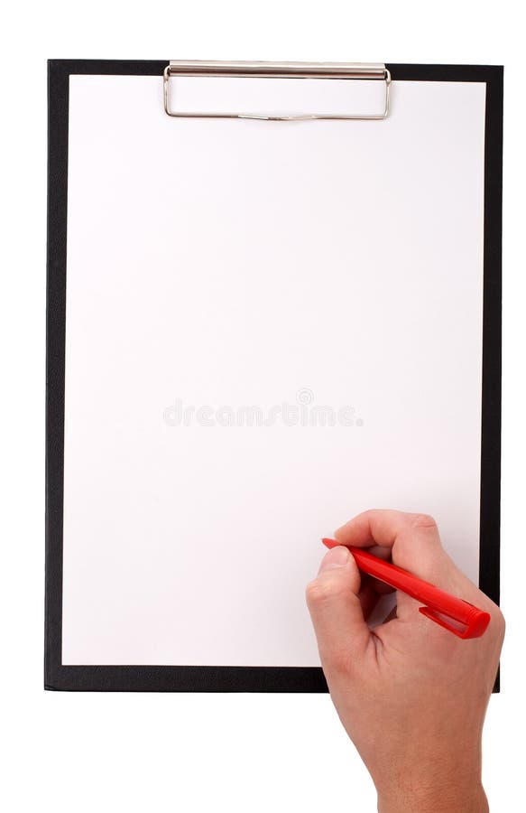 Blank Sheet of White Paper and Pen Stock Image - Image of contract ...