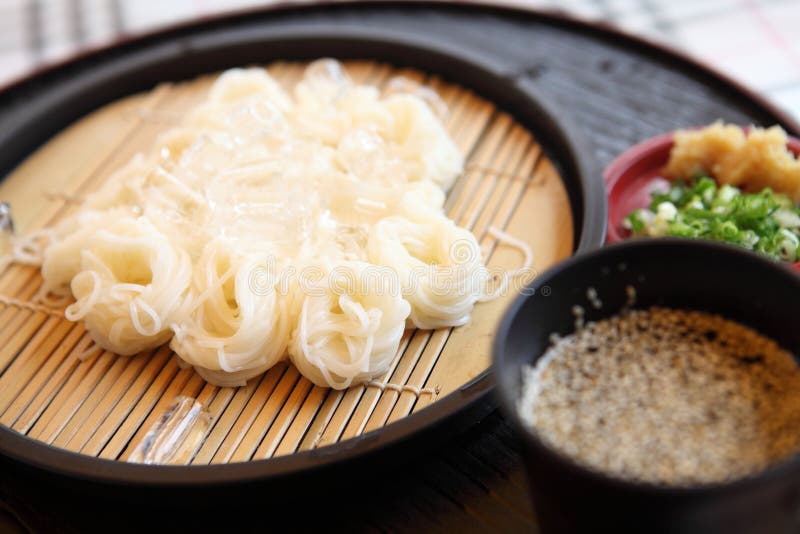 Somen Japanese Food, Fine Wheat Noodles Stock Photo - Image of tray ...