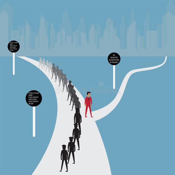 Someone Choose Different Way by Himself Stock Vector - Illustration of ...