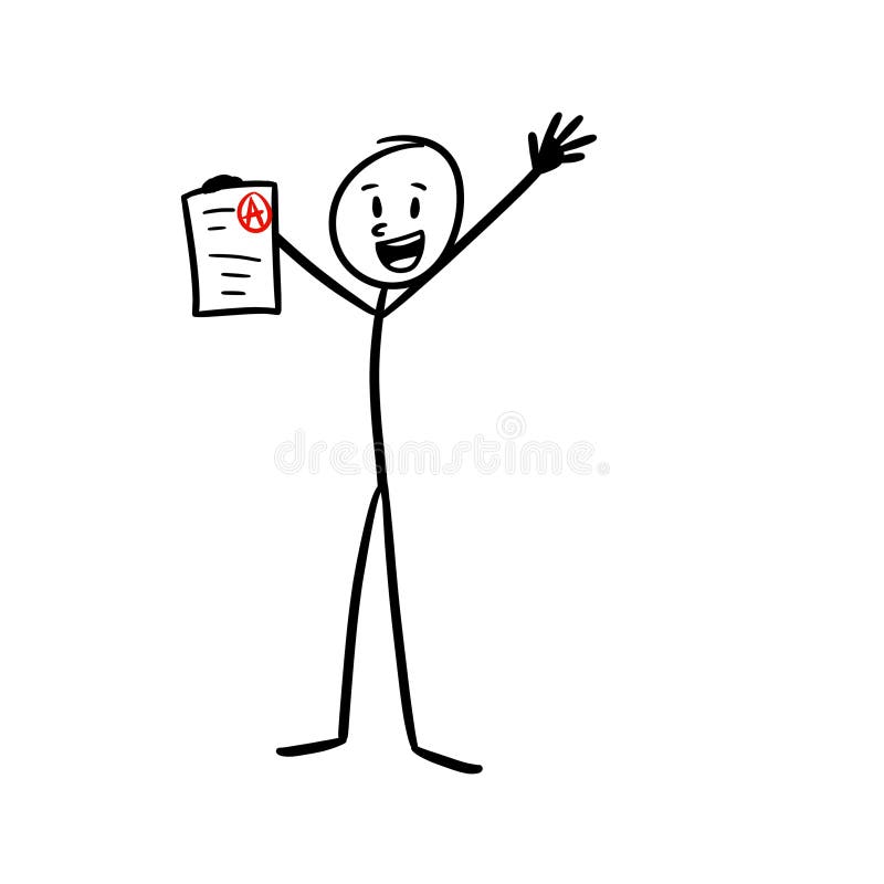 Someone Gets Good Grades and Feels Very Happy Stock Illustration ...