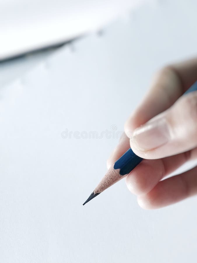 Someone is Holding a Pencil and Ready To Write Stock Image - Image of ...