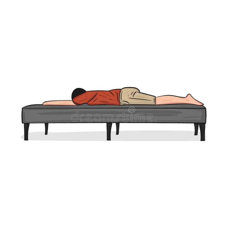 Someone Lying on a Wooden Table Stock Illustration - Illustration of ...