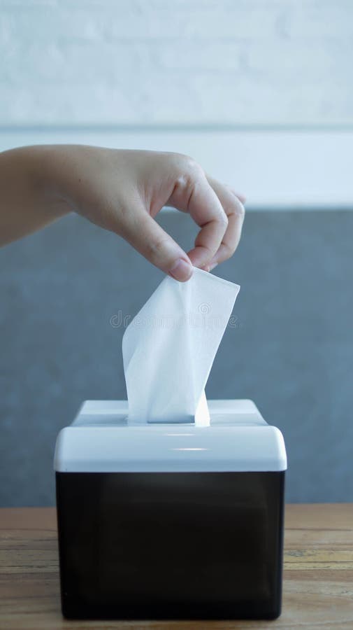 Someone Pickup a Tissue from a Tissue Box. a Hand Pick the Tissue or ...