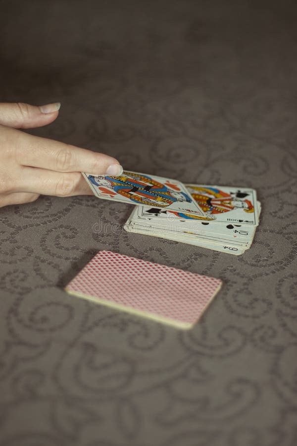 Someone Playing with Cards on a Table Stock Photo - Image of design ...