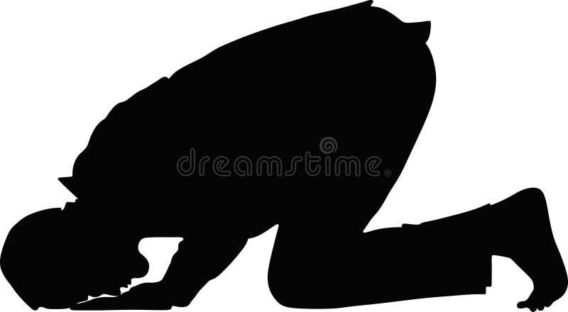 Someone is Prostrating while Praying Stock Vector - Illustration of ...