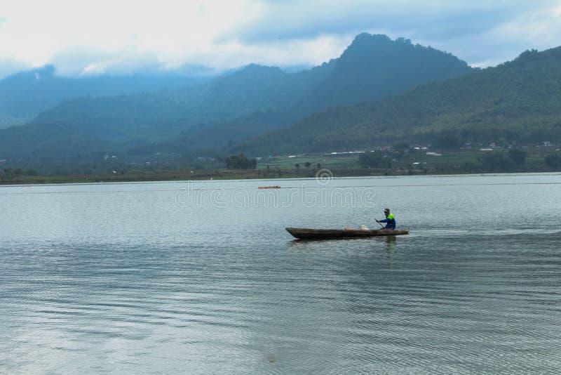 The Man in the Middle of the Dam Stock Photo - Image of beautiful ...