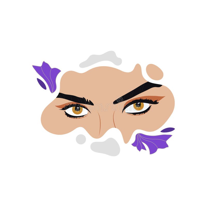 Someone with a Sharp Gaze is Looking at Something Stock Vector ...