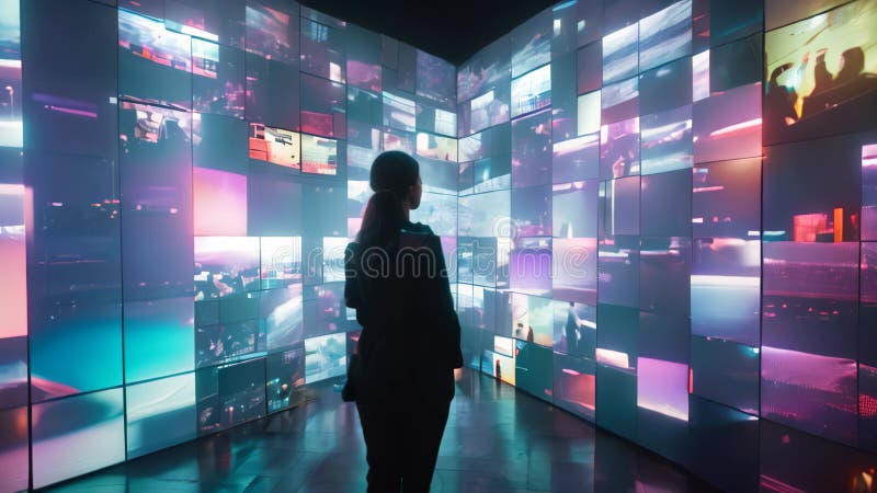 Someone Stands before Digital Displays, Evoking Exploration and ...