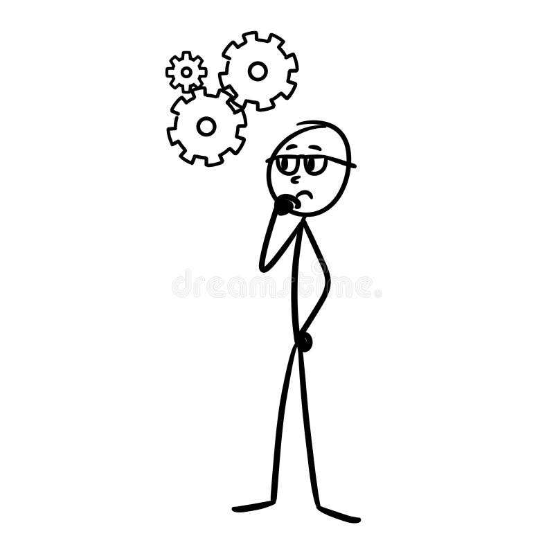 Someone is Thinking about How To Solve this Problem Stock Illustration ...