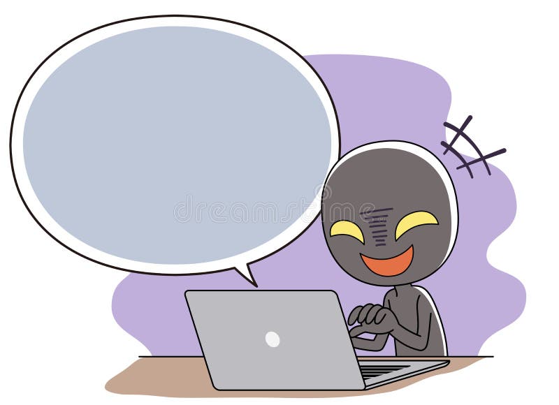 Someone Who Does Evil on the Internet. Stock Vector - Illustration of ...
