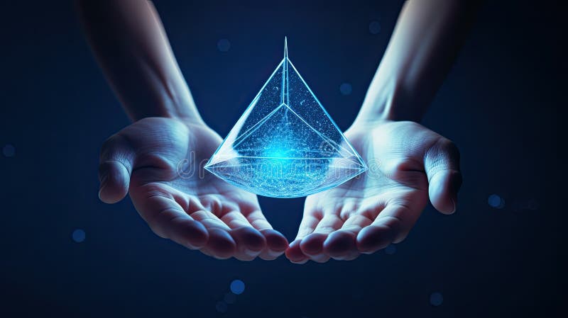 Someones Hand Holding Drop of Water Stock Illustration - Illustration ...