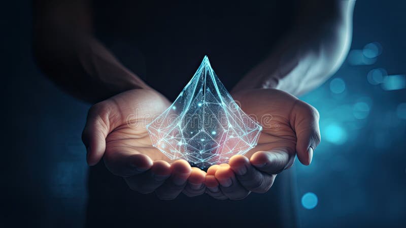 Someones Hand Holding Drop of Water Stock Illustration - Illustration ...