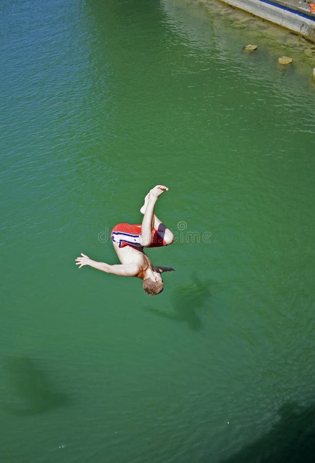 Somersault stock photo. Image of holiday, lake, play, swim - 989608
